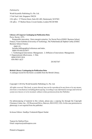 Responsible Innovation From Concept To Practice Xavier Pavie | PDF