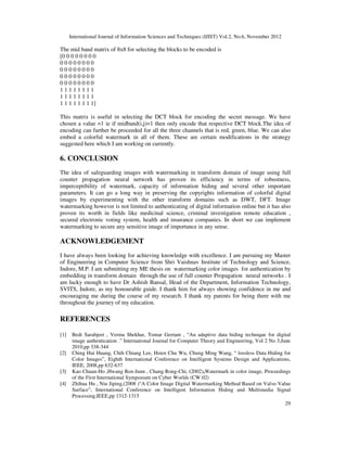 PREVENTING COPYRIGHTS INFRINGEMENT OF IMAGES BY WATERMARKING IN TRANSFORM DOMAIN USING FULL ...