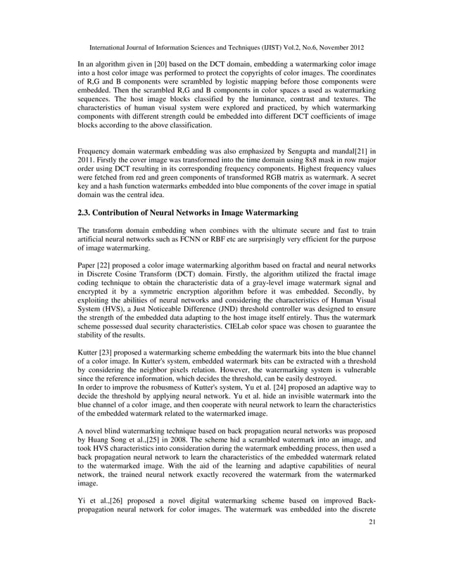 PREVENTING COPYRIGHTS INFRINGEMENT OF IMAGES BY WATERMARKING IN TRANSFORM DOMAIN USING FULL ...