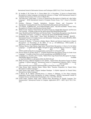 HINDI NAMED ENTITY RECOGNITION BY AGGREGATING RULE BASED HEURISTICS AND HIDDEN MARKOV MODEL | PDF