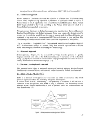 HINDI NAMED ENTITY RECOGNITION BY AGGREGATING RULE BASED HEURISTICS AND HIDDEN MARKOV MODEL | PDF