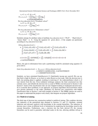 EXTRACTING USEFUL RULES THROUGH IMPROVED DECISION TREE INDUCTION USING INFORMATION ENTROPY | PDF