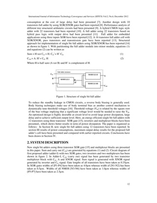 Low Power CMOS Full Adder Design with 12 Transistors | PDF
