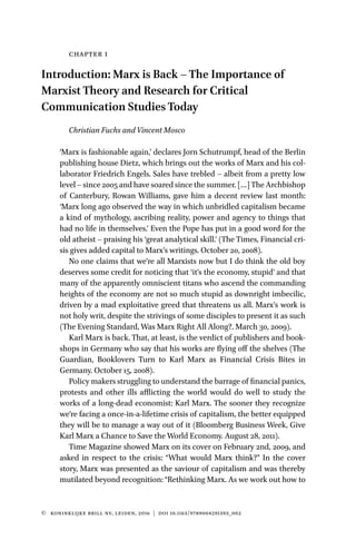 Marx In The Age Of Digital Capitalism Christian Fuchs Vincent Mosco Eds ...