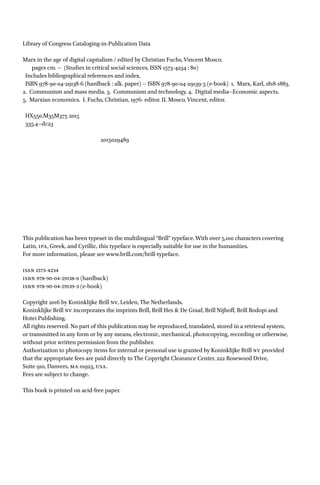Marx In The Age Of Digital Capitalism Christian Fuchs Vincent Mosco Eds ...