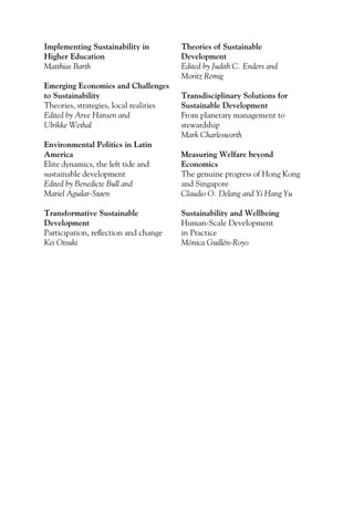 Sustainability And Wellbeing Humanscale Development In Practice Mnica ...