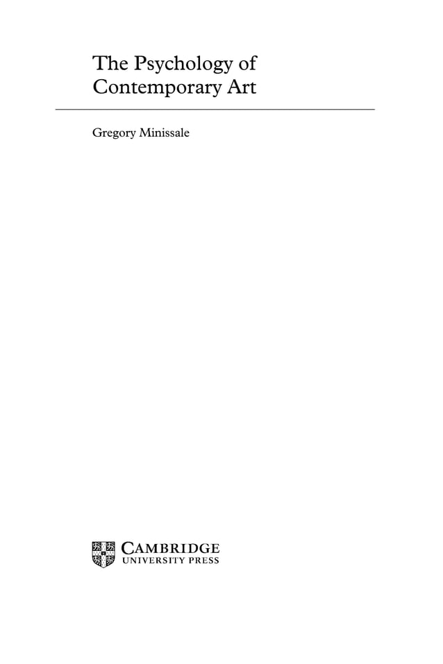 The Psychology Of Contemporary Art Gregory Minissale | PDF