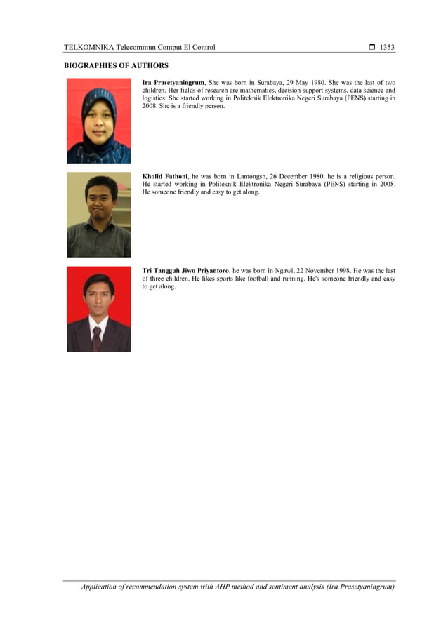 Application of recommendation system with AHP method and sentiment analysis | PDF