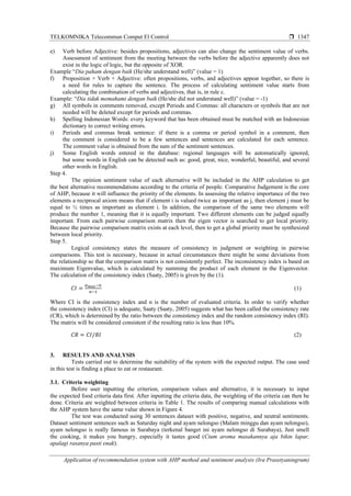 Application of recommendation system with AHP method and sentiment analysis | PDF