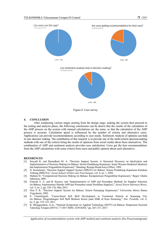 Application of recommendation system with AHP method and sentiment analysis | PDF