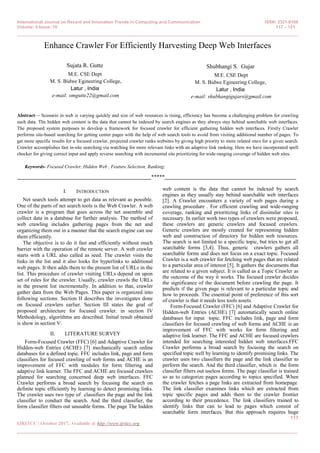 Enhance Crawler For Efficiently Harvesting Deep Web Interfaces | PDF