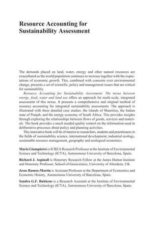 Resource Accounting For Sustainability Assessment The Nexus Between ...