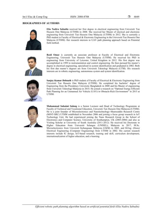 Efficient robotic path planning algorithm based on artificial potential field | PDF