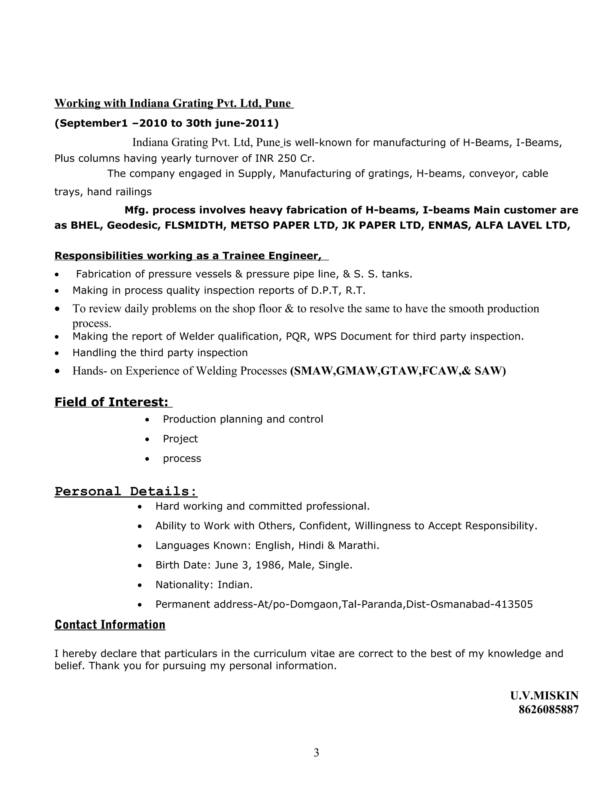 utreshwar_Resume-ppc | DOC
