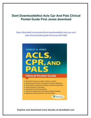 Dont Downloaddefect Acls Cpr And Pals Clinical Pocket Guide First Jones ...