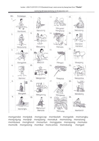 jawapan-latihan-kata-kerja-bergambar | PDF