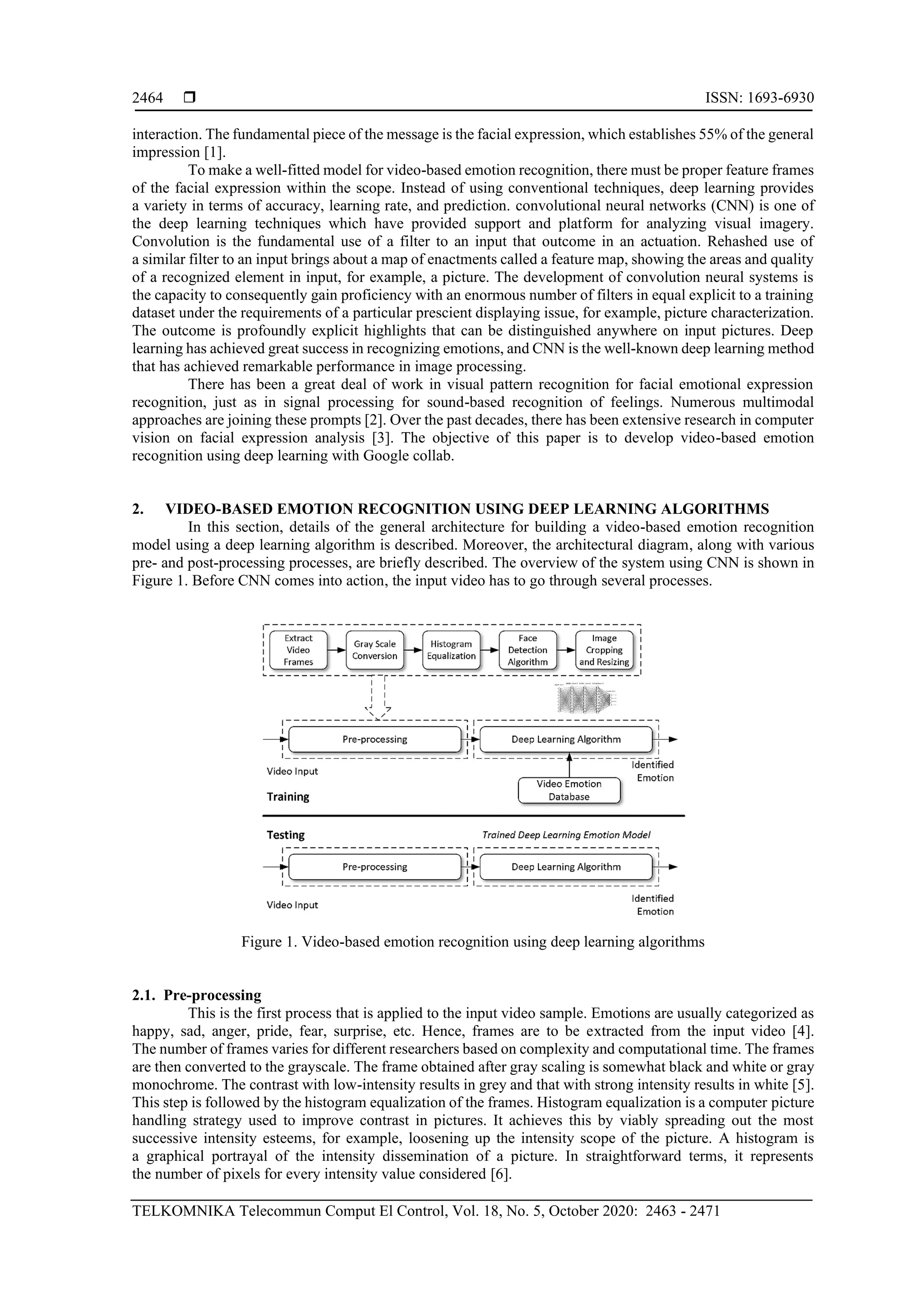 Development of video-based emotion recognition using deep learning with Google Colab | PDF