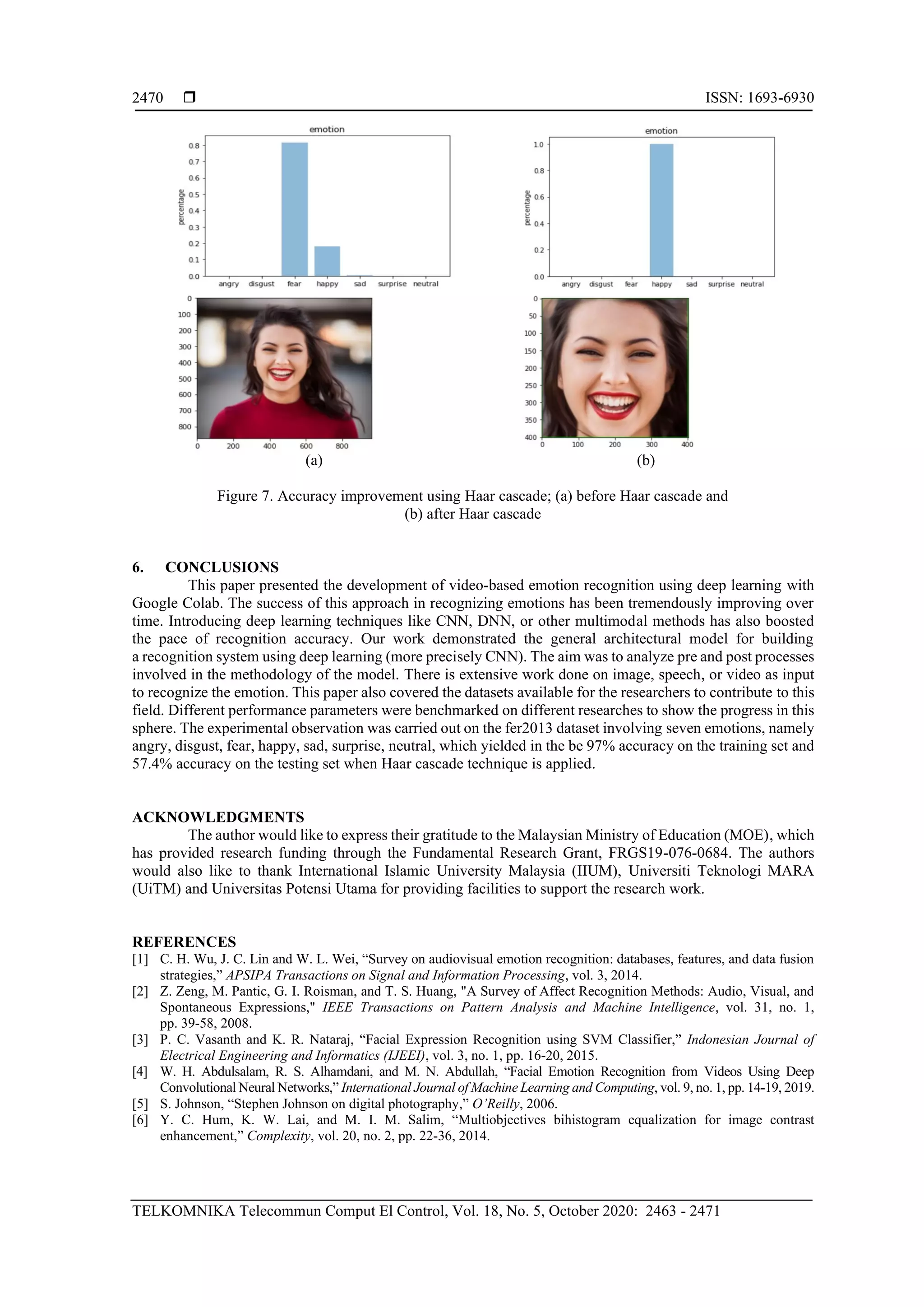 Development of video-based emotion recognition using deep learning with Google Colab | PDF