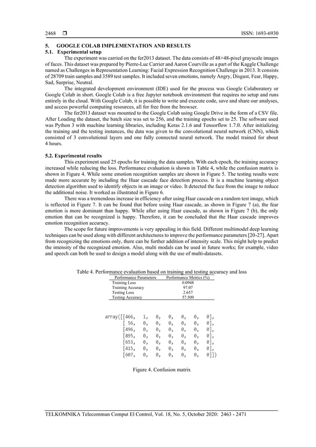 Development of video-based emotion recognition using deep learning with Google Colab | PDF