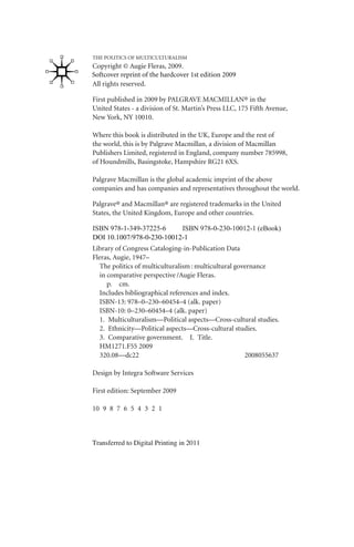 The Politics Of Multiculturalism Multicultural Governance In ...