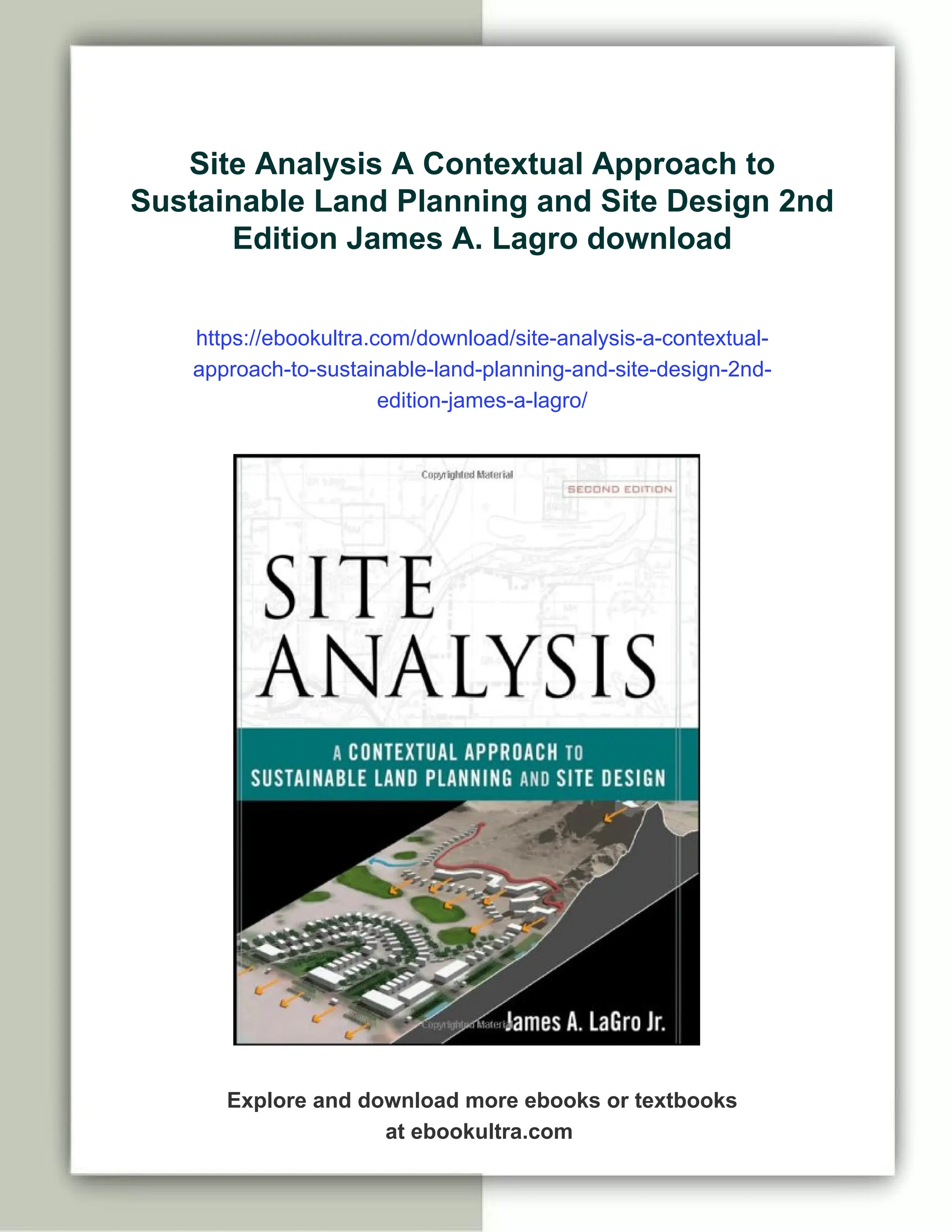 Site Analysis A Contextual Approach to Sustainable Land Planning and ...