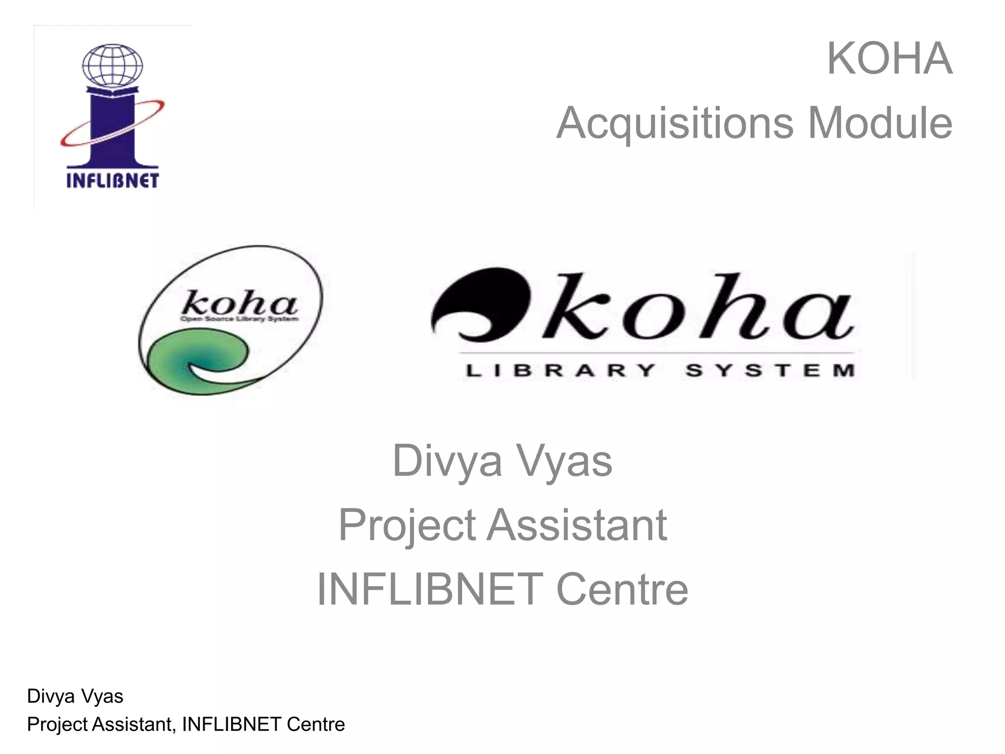 Koha Acquisition Module | PPTX