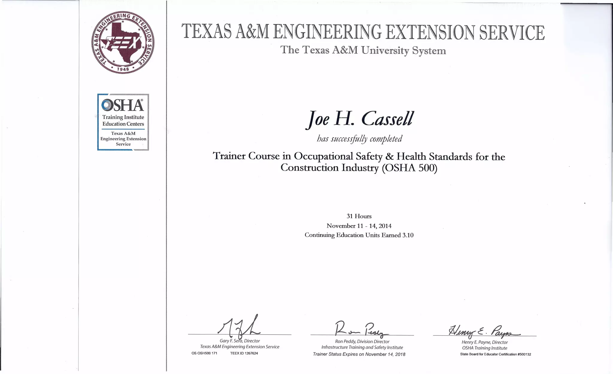 Joe's OSHA 500 | PPT