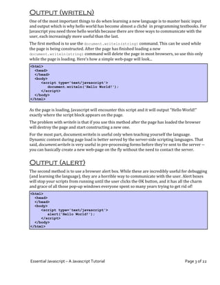 Essential Javascript -- A Javascript Tutorial | PDF