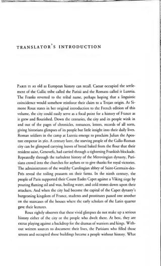 Paris In The Middle Ages Simone Roux Jo Ann Mcnamara | PDF