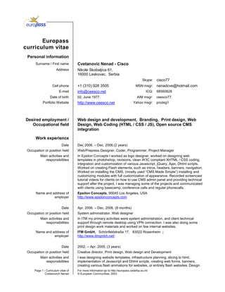 cisco_cv | PDF | Web Design and HTML | Internet