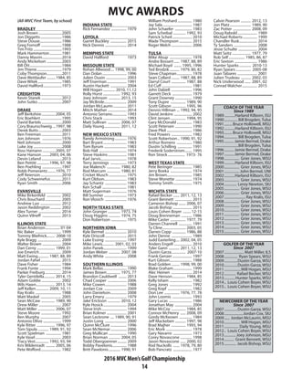 2016 MVC Men's Golf Championship Program | PDF