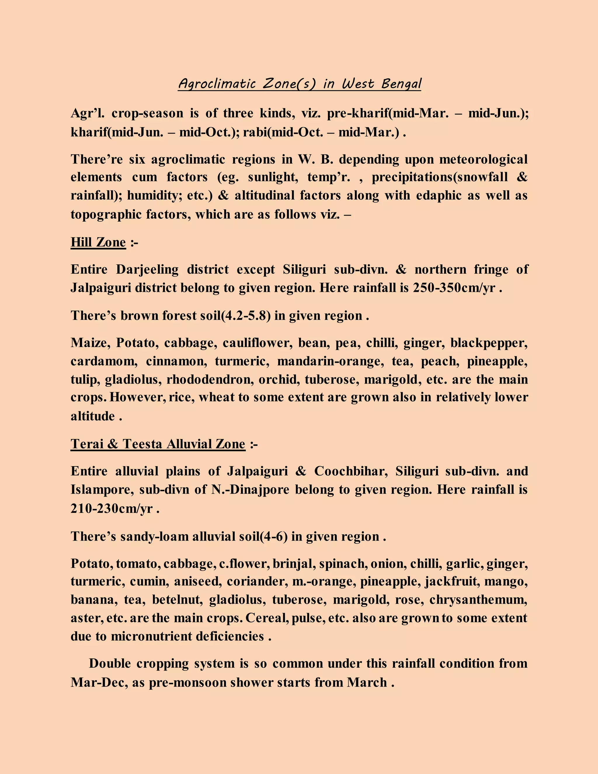 Agroclimatic Zone | DOCX