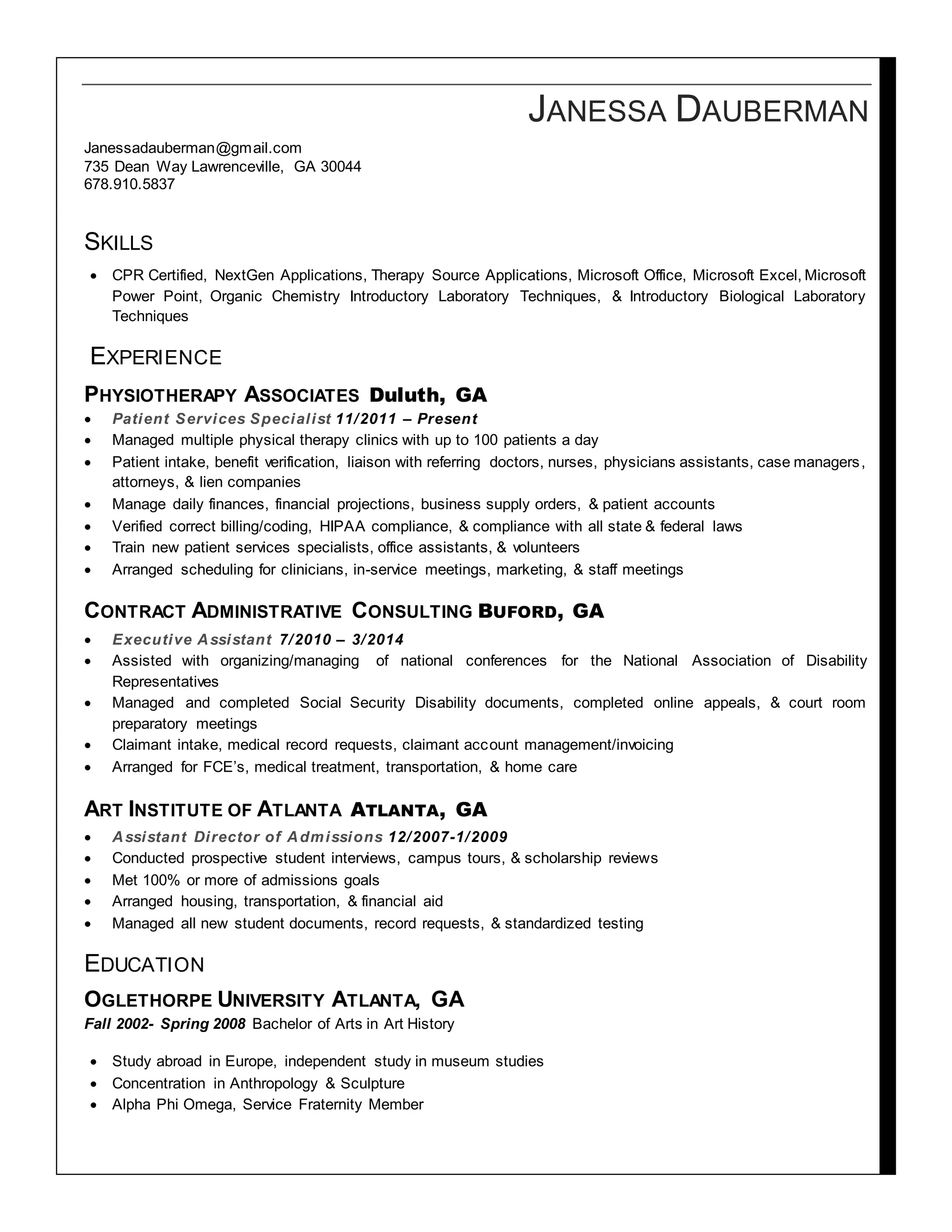 Janessa Dauberman resume 9-16 | PDF