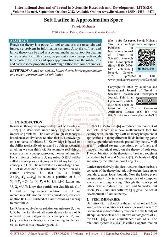 Soft Lattice in Approximation Space | PDF