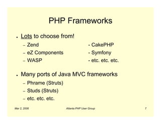 PHP Frameworks | PPT