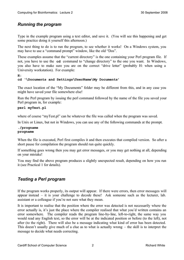 lecture2-PerlProgramming | PDF