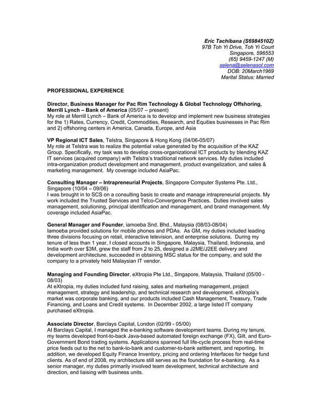 resume_eric_tachibana | PDF | Business Banking & Finance | Business