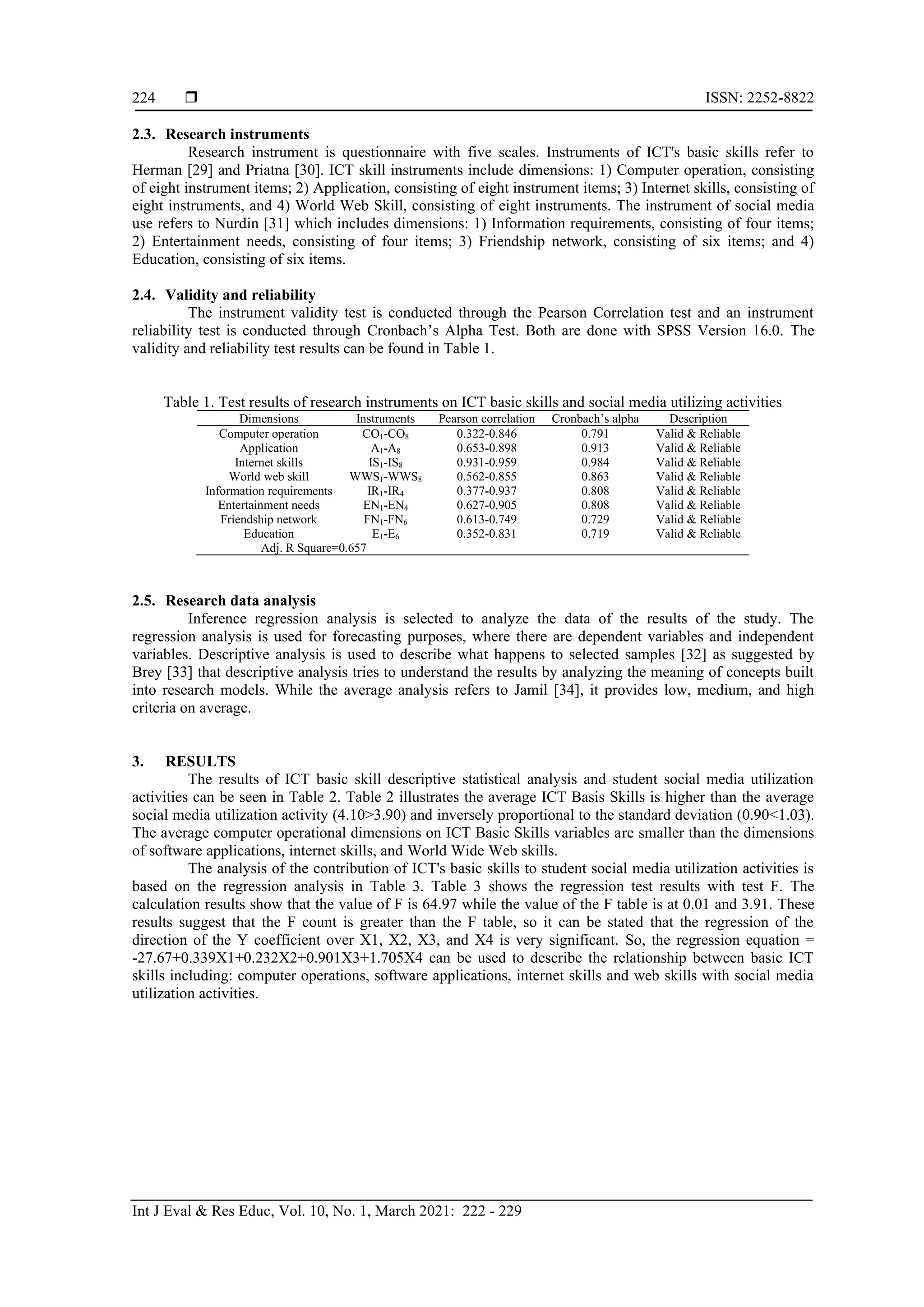 The ICT basic skills: Contribution to student social media utilization ...