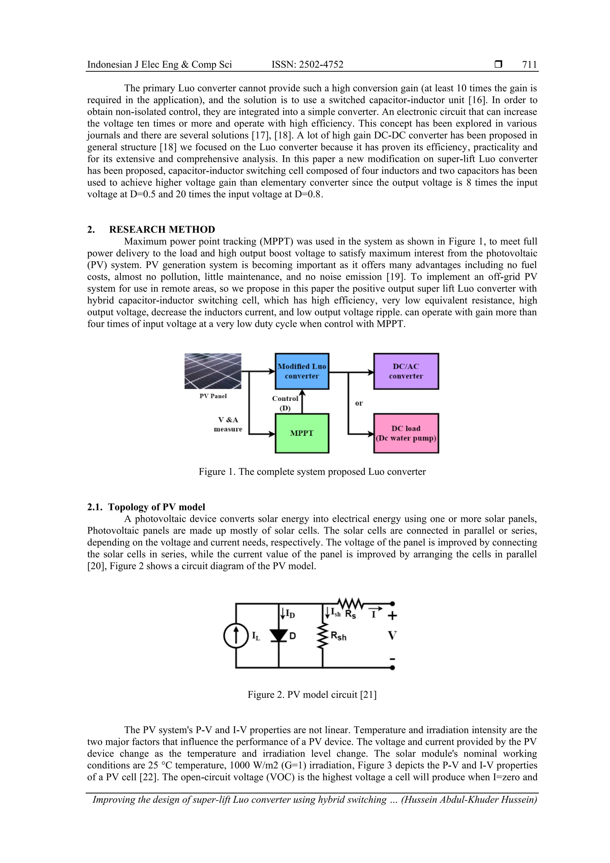 Improving the design of super-lift Luo converter using hybrid switching capacitor-inductor cell ...