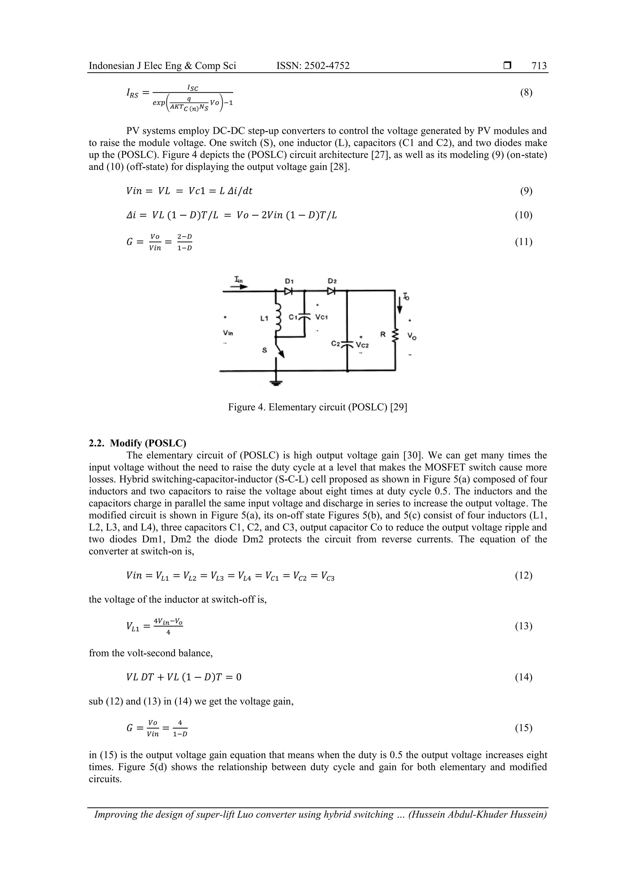 Improving the design of super-lift Luo converter using hybrid switching capacitor-inductor cell ...