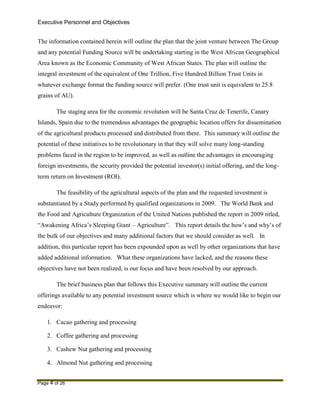 ECOWAS Executive Summary | PDF | Agriculture | Industries