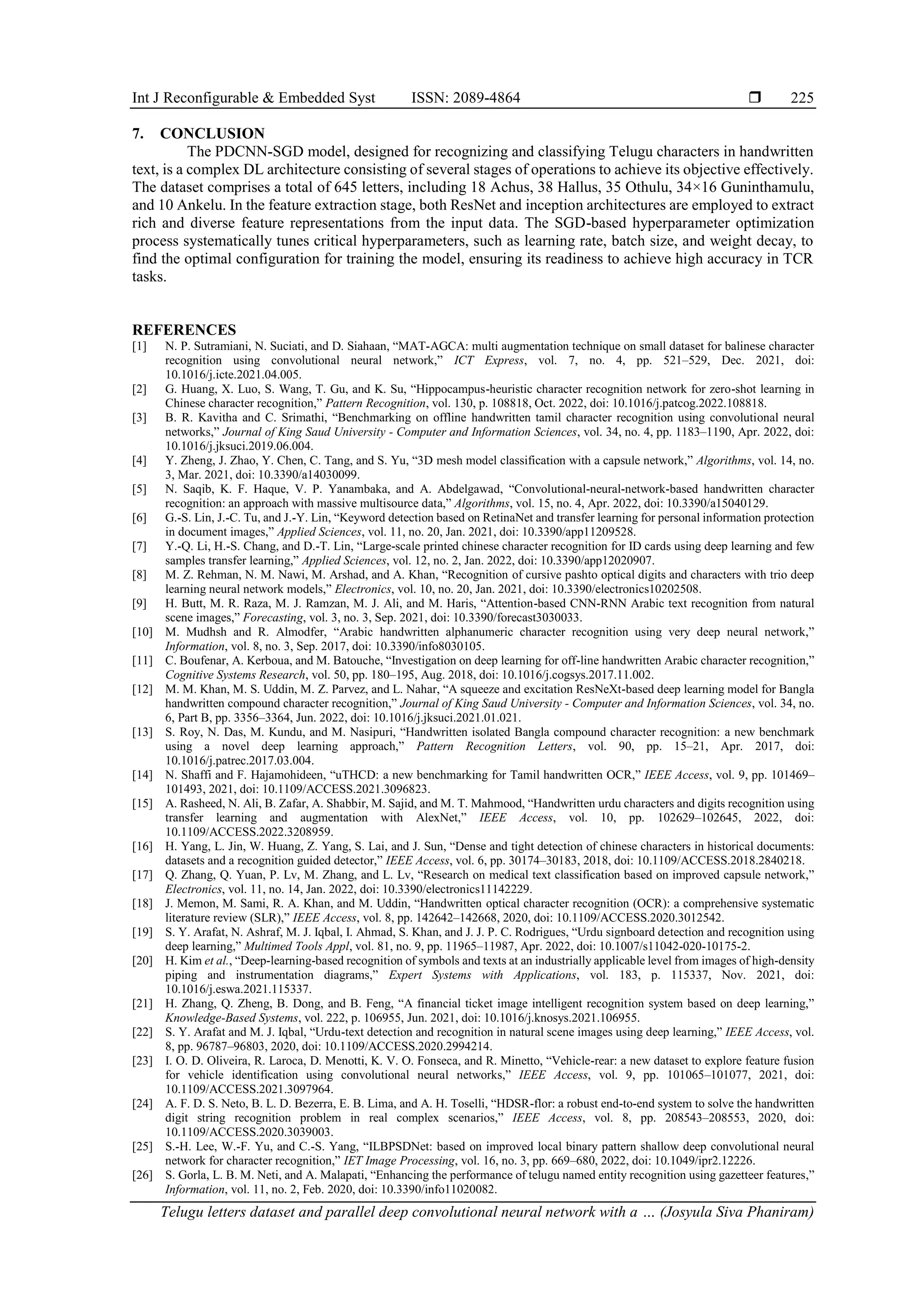 Telugu letters dataset and parallel deep convolutional neural network with a SGD optimizer model ...