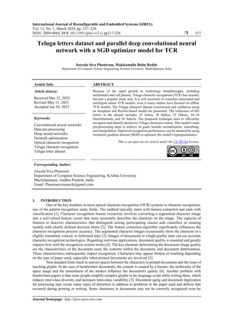 Telugu letters dataset and parallel deep convolutional neural network with a SGD optimizer model ...