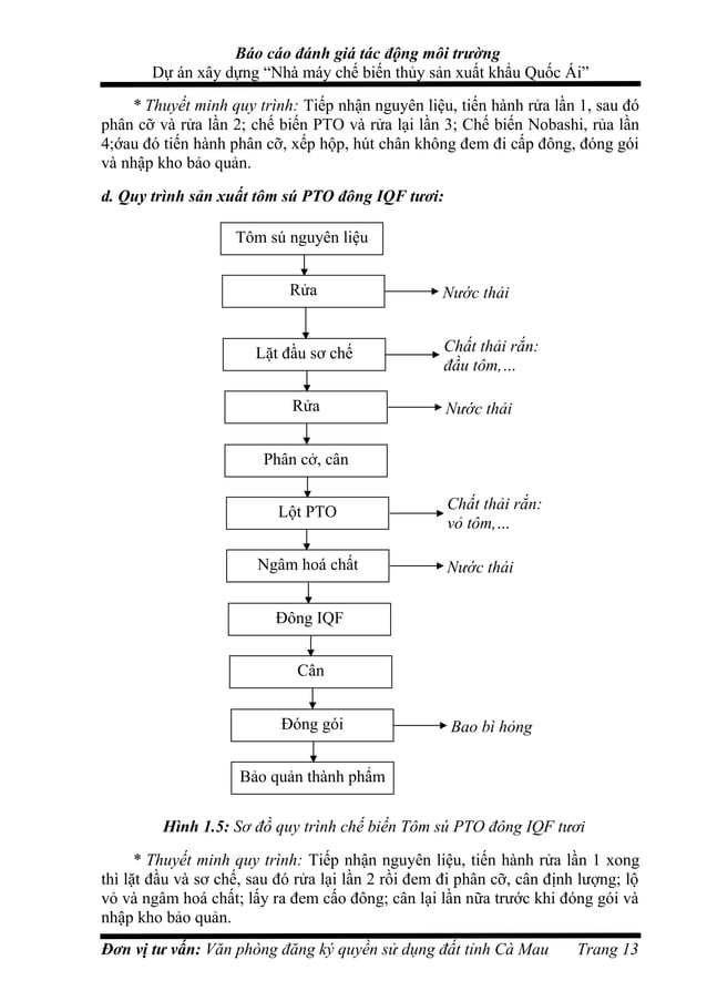 Báo cáo đánh giá tác động môi trường Dự án xây dựng “Nhà máy chế biến thủy sản xuất khẩu Quốc Ái ...