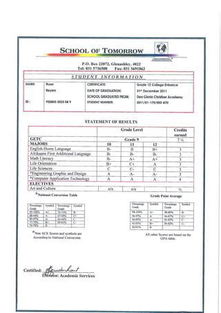 Statement of Results | PDF