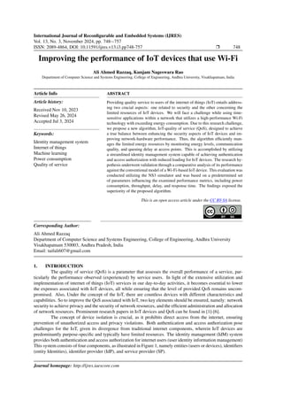 Improving the performance of IoT devices that use Wi-Fi | PDF