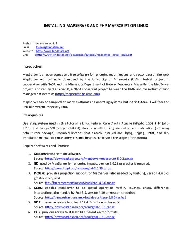 mapserver_install_linux | PDF