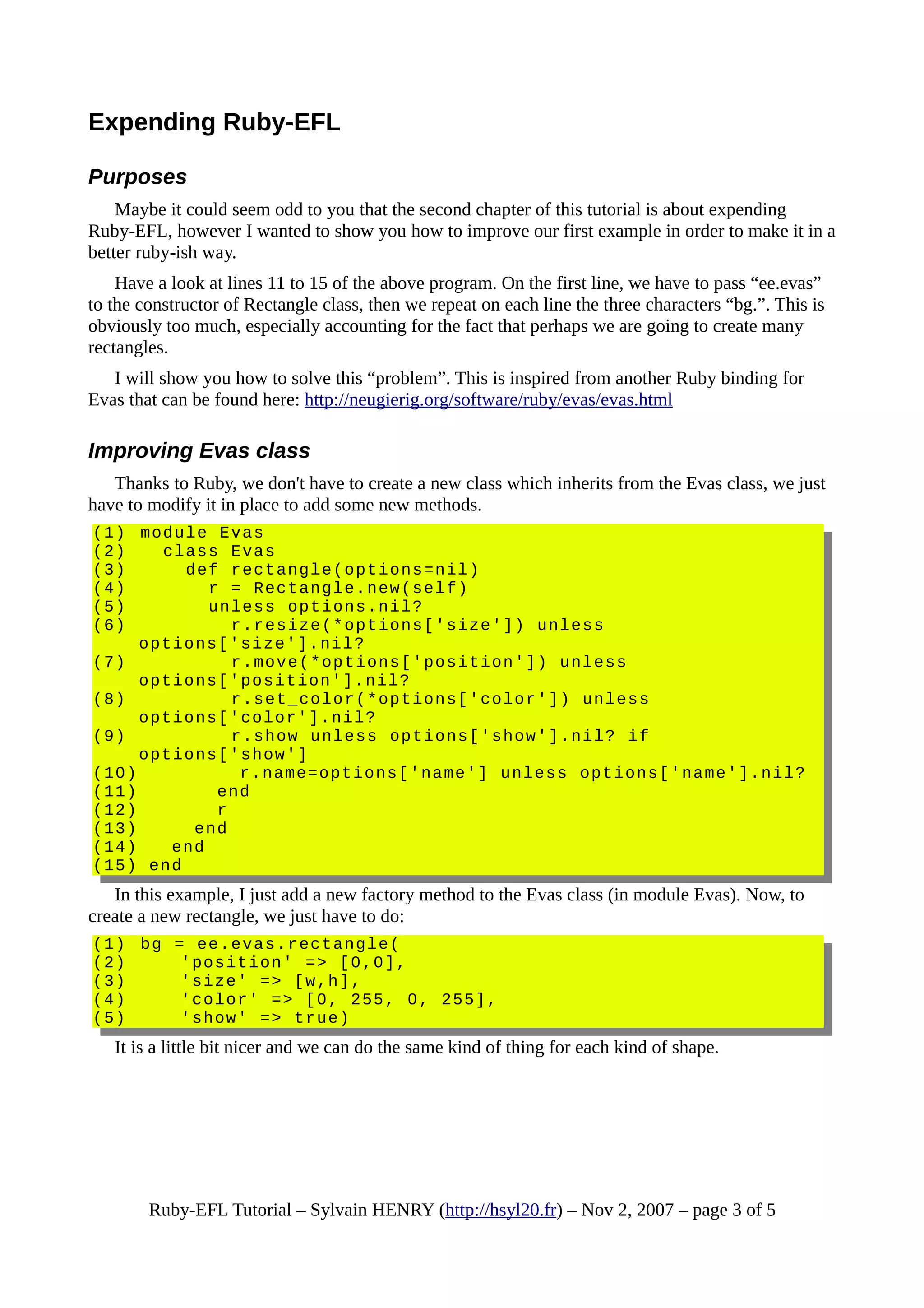 ruby-efl-tutorial-hsyl20 | PDF | Programming Languages | Computing