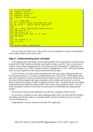 ruby-efl-tutorial-hsyl20 | PDF | Programming Languages | Computing