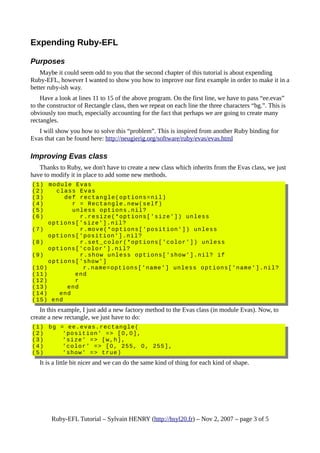 ruby-efl-tutorial-hsyl20 | PDF | Programming Languages | Computing